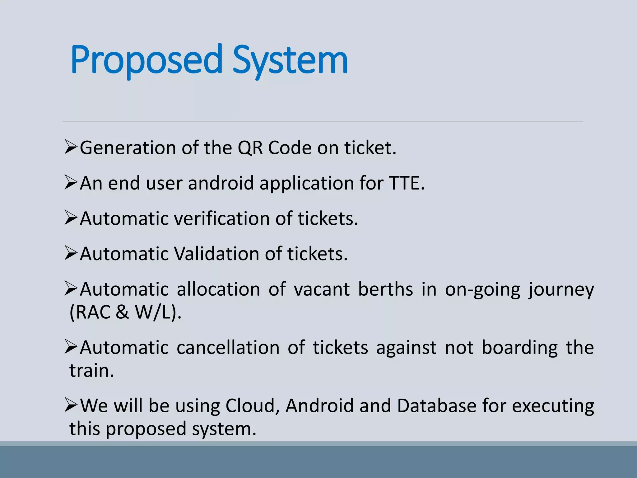 Automated Train Ticket Validation and Verification System. | PPTX | Rail Travel | Travel Type