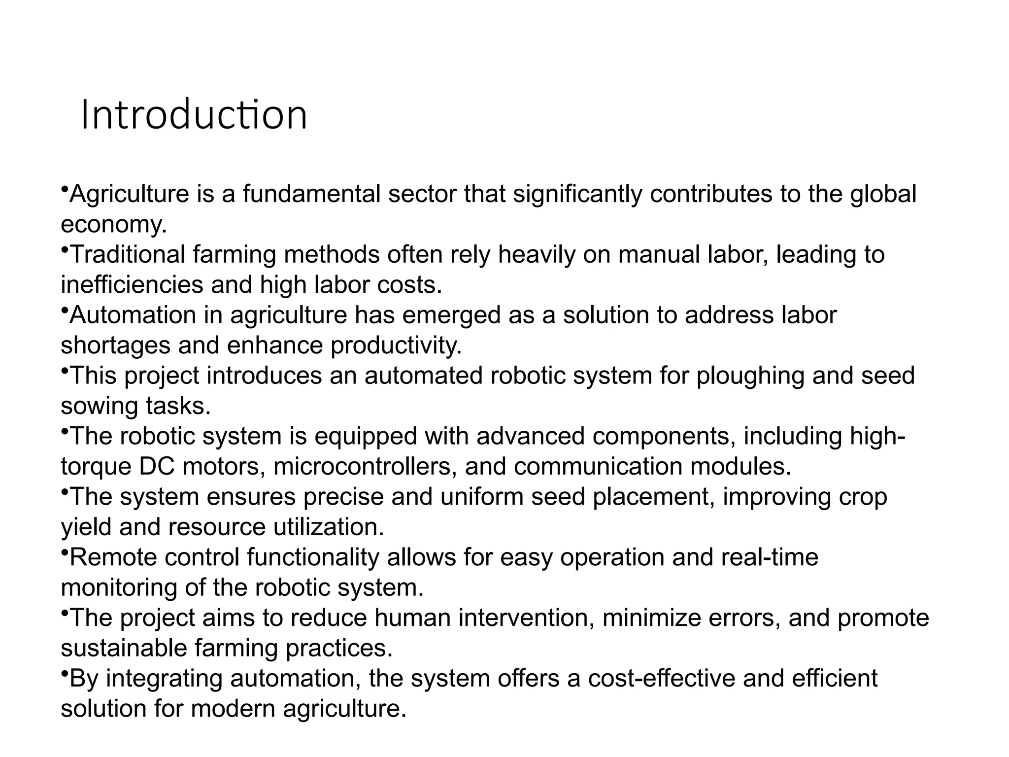 “SMART AGRICULTURE USING VOICE CONTROLLED ROBOT” | PPTX