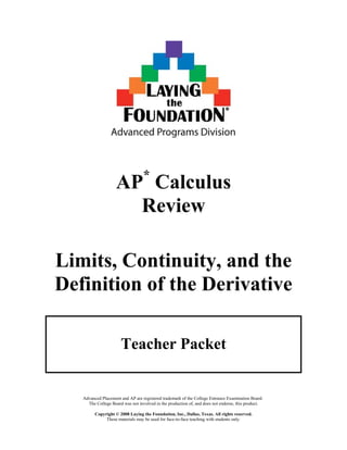 Review 1 -_limits-_continuity_(pcalc+_to_ap_calc) | PDF