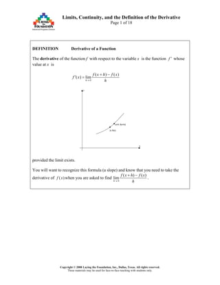 Review 1 -_limits-_continuity_(pcalc+_to_ap_calc) | PDF