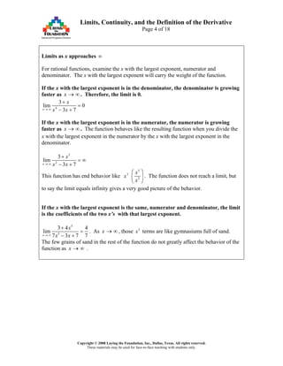 Review 1 -_limits-_continuity_(pcalc+_to_ap_calc) | PDF