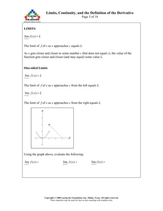 Review 1 -_limits-_continuity_(pcalc+_to_ap_calc) | PDF