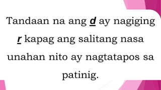 GAMIT NG DOON/ROON, DITO/RITO, DIYAN/RIYAN, | PPTX