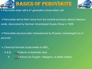 Organic- Inorganic Perovskite Solar Cell | PPT