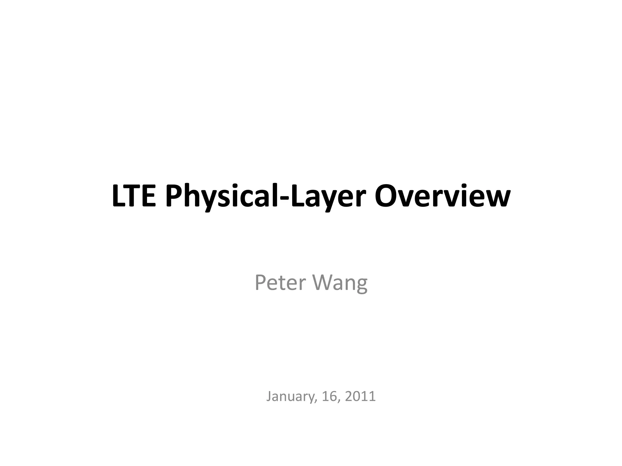 lte physical layer overview | PDF