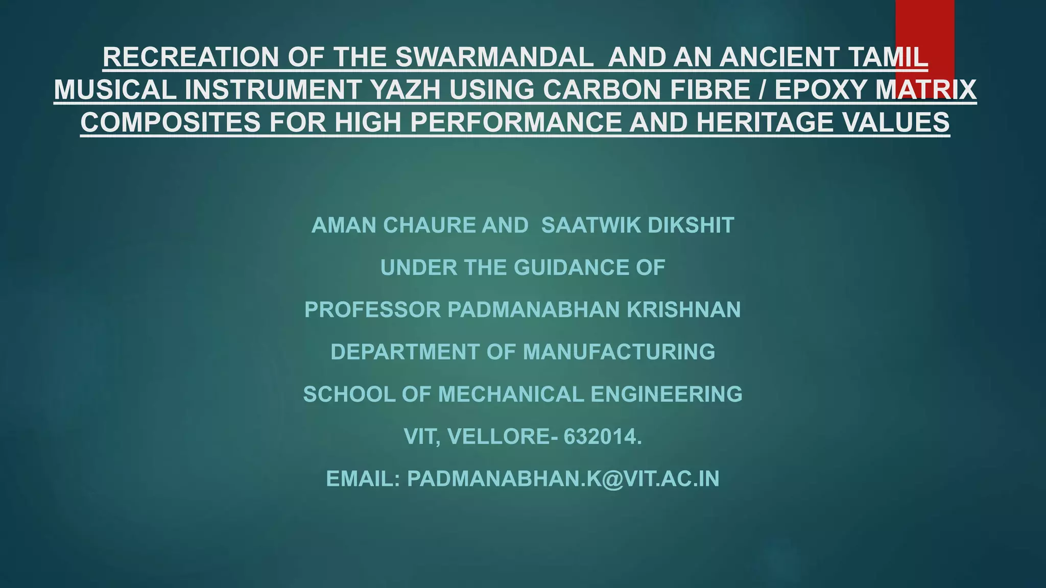Reconstruction of the Ancient Thamizh Yazh and Hindustani Swaramandal ...