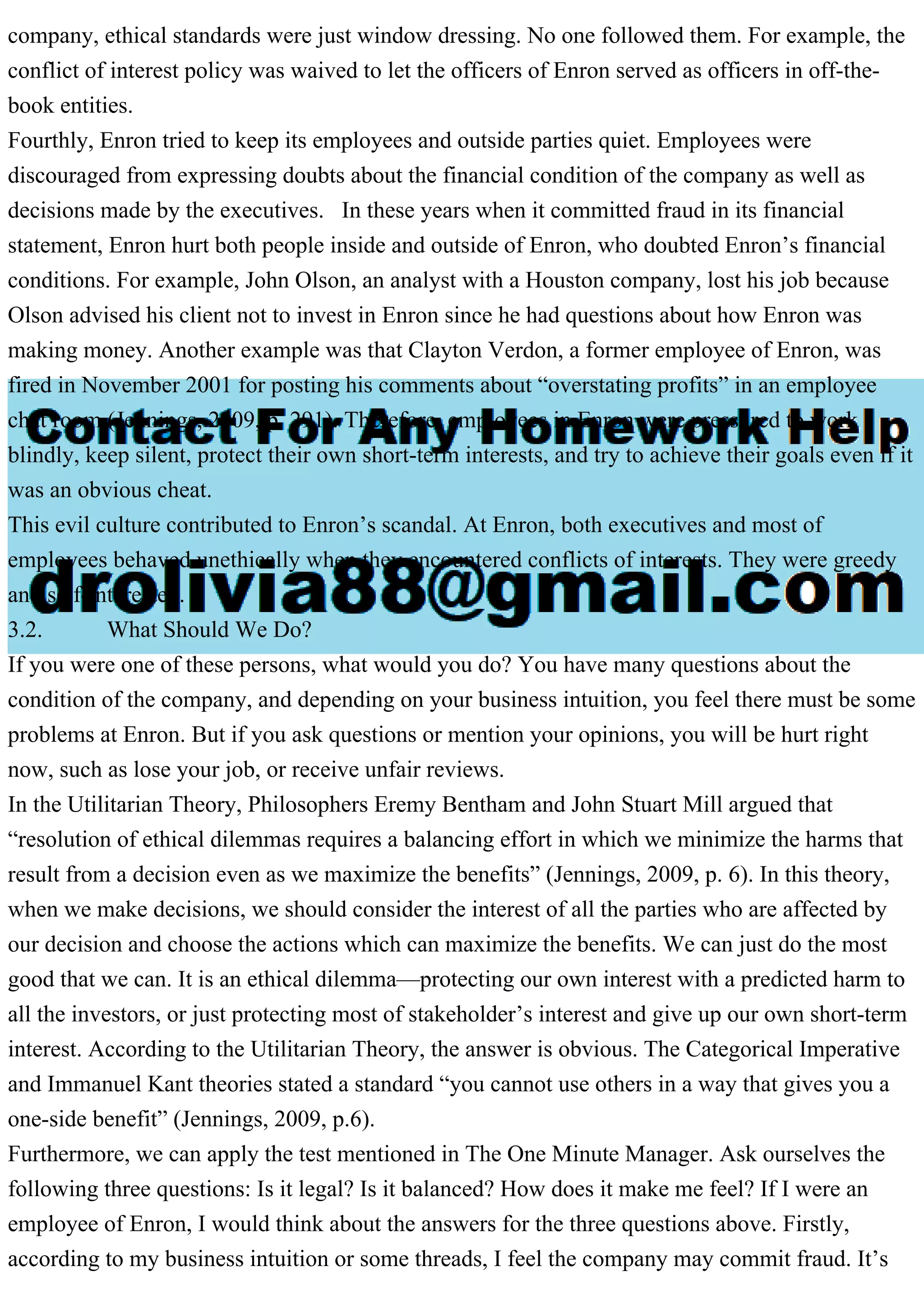 Review all the facts of the Enron case studyIdentify ethical issue.pdf