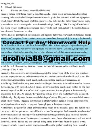 Review all the facts of the Enron case studyIdentify ethical issue.pdf ...