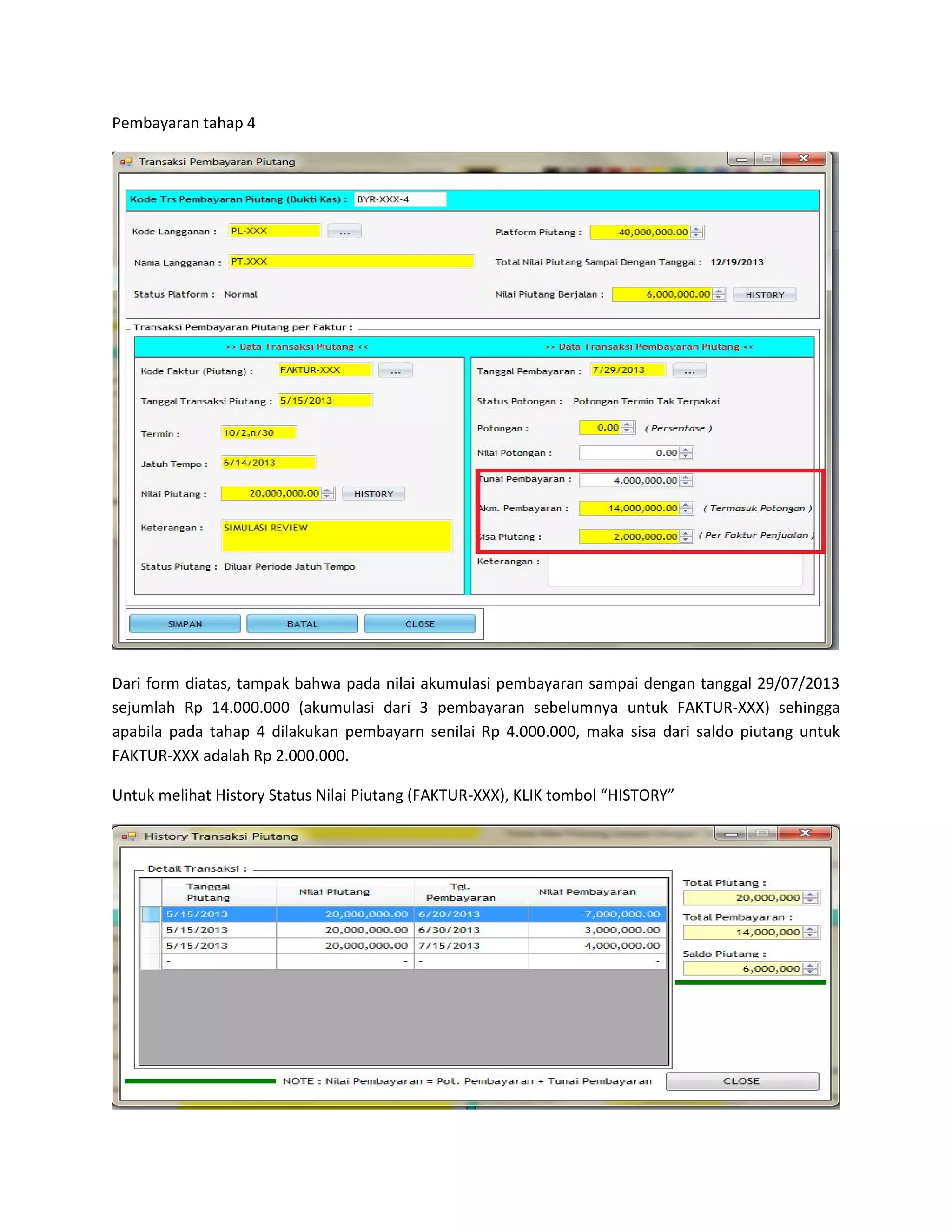 Review aplikasi manajemen piutang | PDF