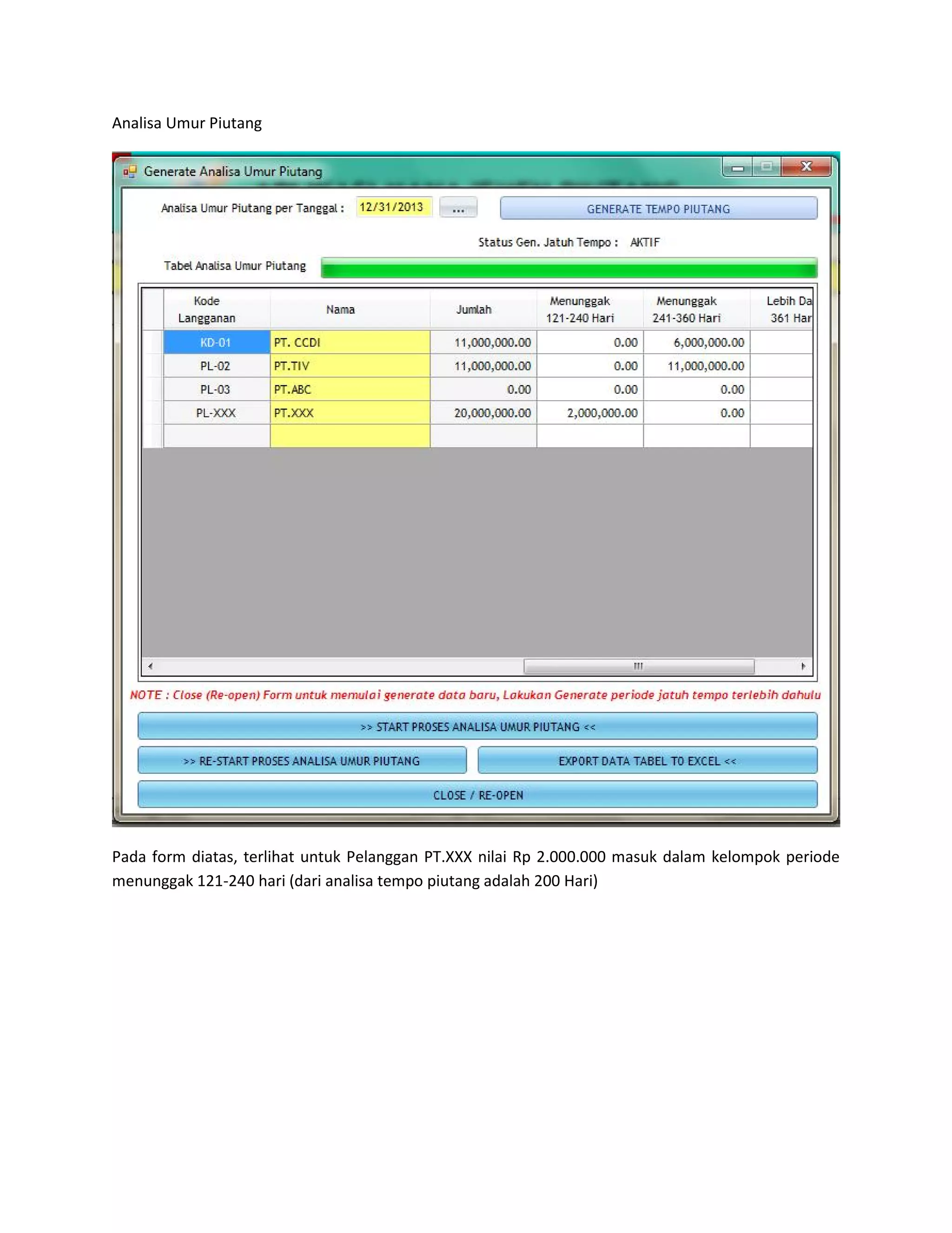 Review aplikasi manajemen piutang | PDF