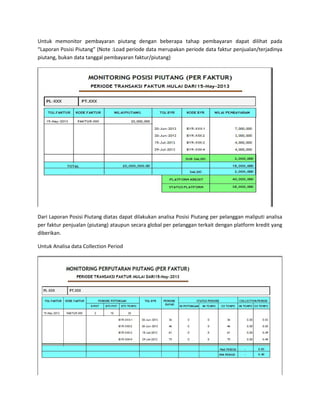 Review aplikasi manajemen piutang | PDF