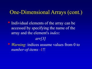 ReviewArrays.ppt | Programming Languages | Computing