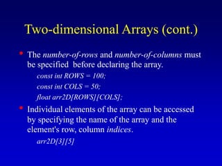 ReviewArrays.ppt | Programming Languages | Computing