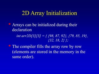 ReviewArrays.ppt | Programming Languages | Computing