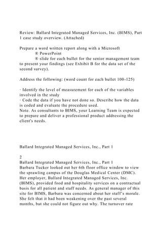 Review Ballard Integrated Managed Services, Inc. (BIMS), Part 1 c.docx