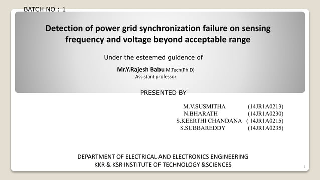 Detection of power grid synchronization failure on sensing of frequency and voltage beyond ...