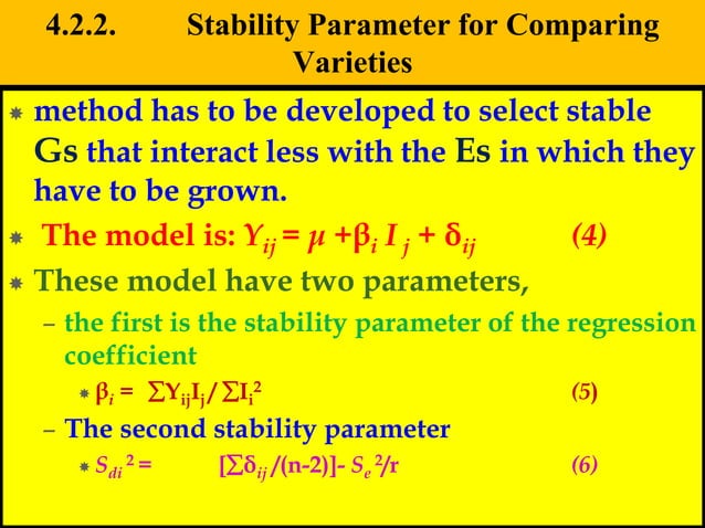 Review biometrical model gxe i | PPT