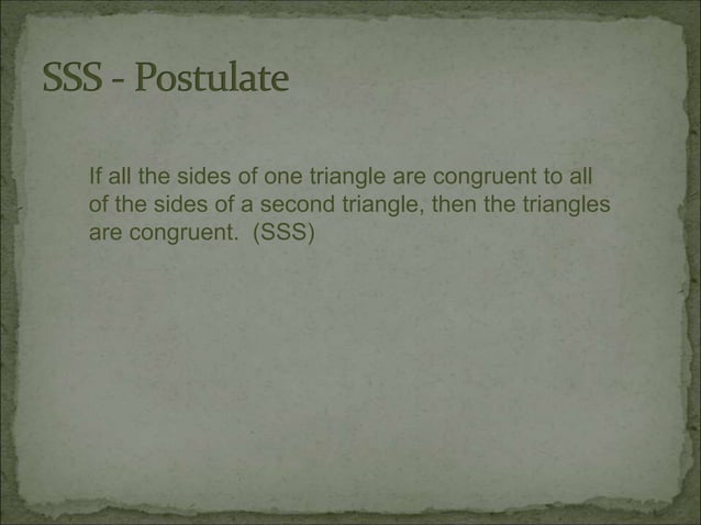 TRIANGLE CONGRUENCE, SSS, ASA, SAS and AAS | PPT