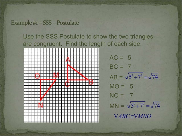 TRIANGLE CONGRUENCE, SSS, ASA, SAS and AAS | PPT