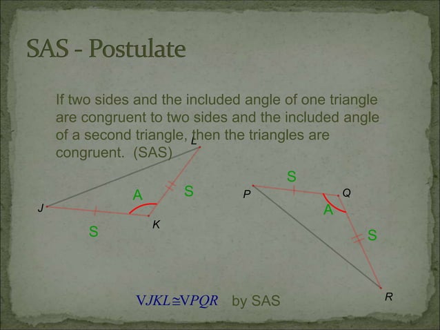 TRIANGLE CONGRUENCE, SSS, ASA, SAS and AAS | PPT