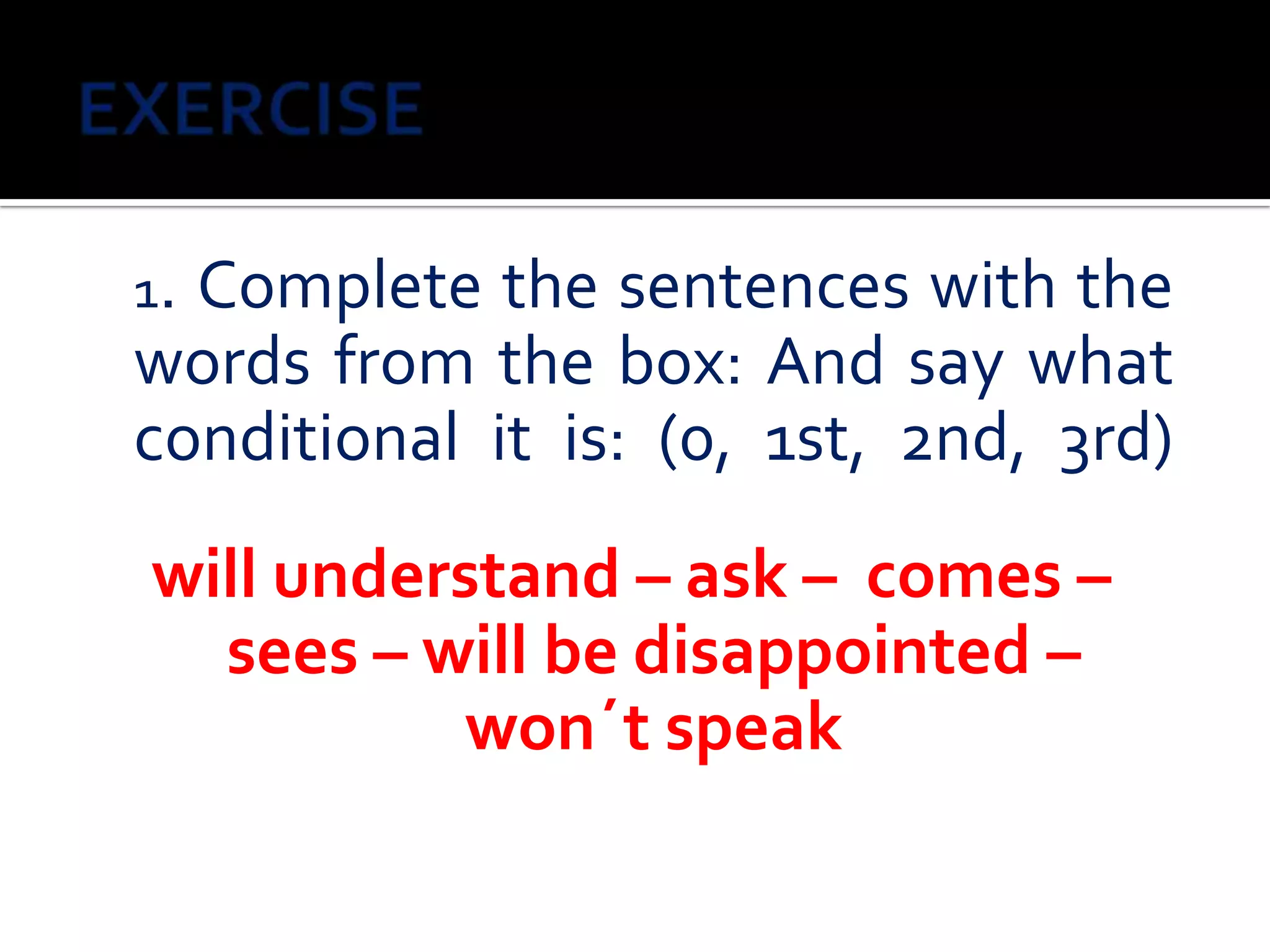Review conditional sentences | PPT