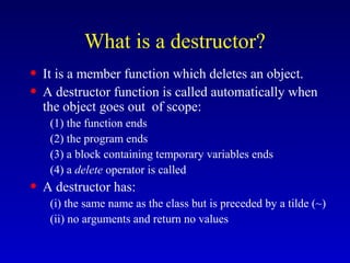 Constructor and Destructor PPT | PPT | Programming Languages | Computing