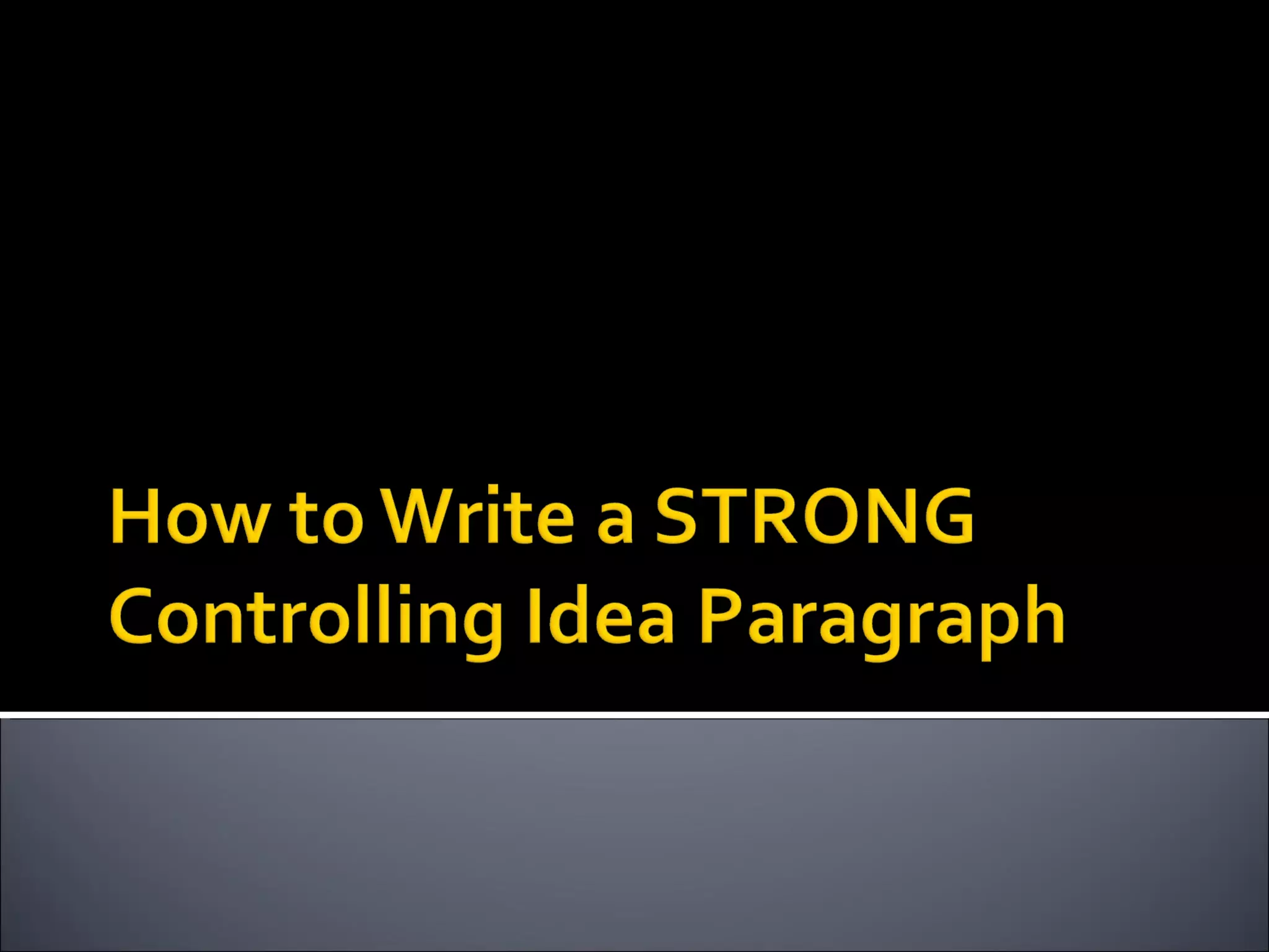 Review controlling ideas | PPT