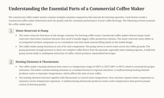 Essential Parts of a Commercial Coffee Maker: A Complete Guide | PDF