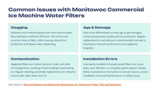 Troubleshoot and Fix Your Manitowoc Ice Machine Water Filter Issues | PDF