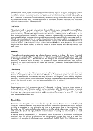 Culture Clash in the Classroom. A Study of Indigenous Learning Styles ...