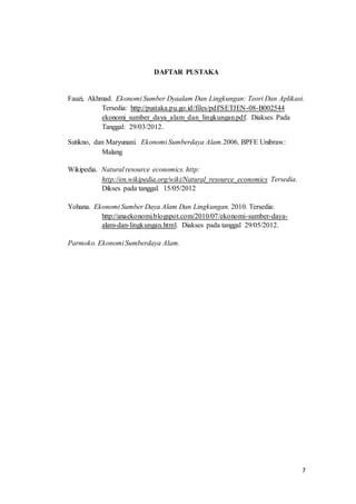 Review ekonomi sumberdaya alam | DOCX