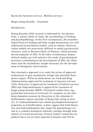 REVIEWEmerging Treatments in Eating DisordersMichael L.docx