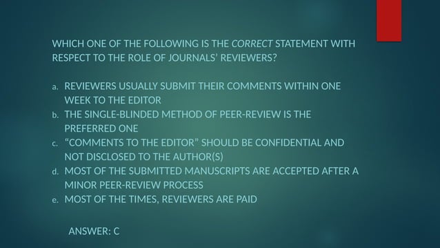 Role of Reviewers in International Journals | PPTX
