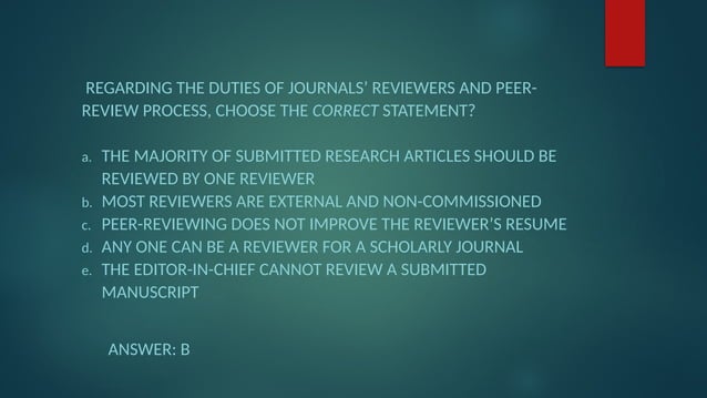 Role of Reviewers in International Journals | PPTX