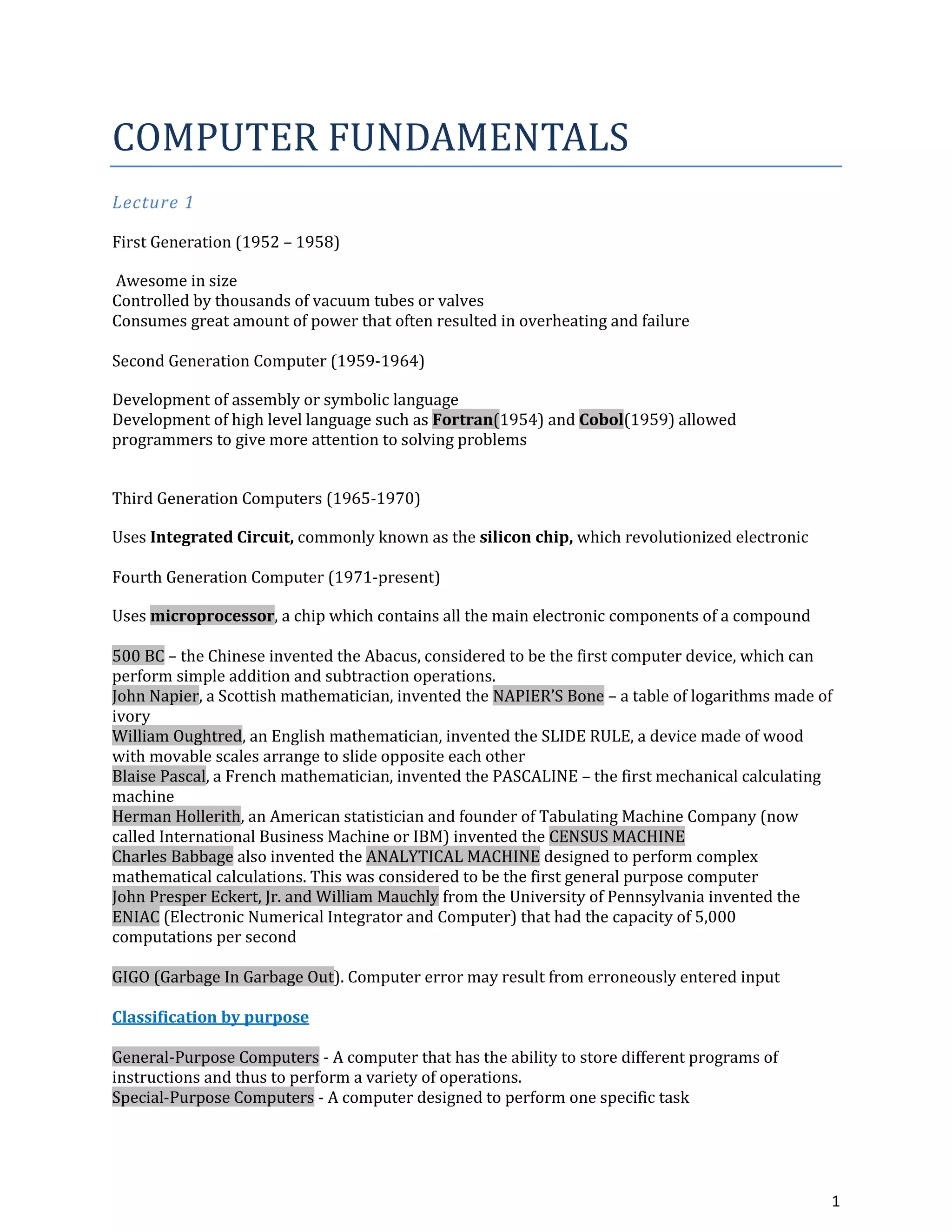 Reviewer in computer fundamentals for mma | DOCX