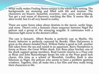 Review finding nemo | PPTX | Television | Entertainment