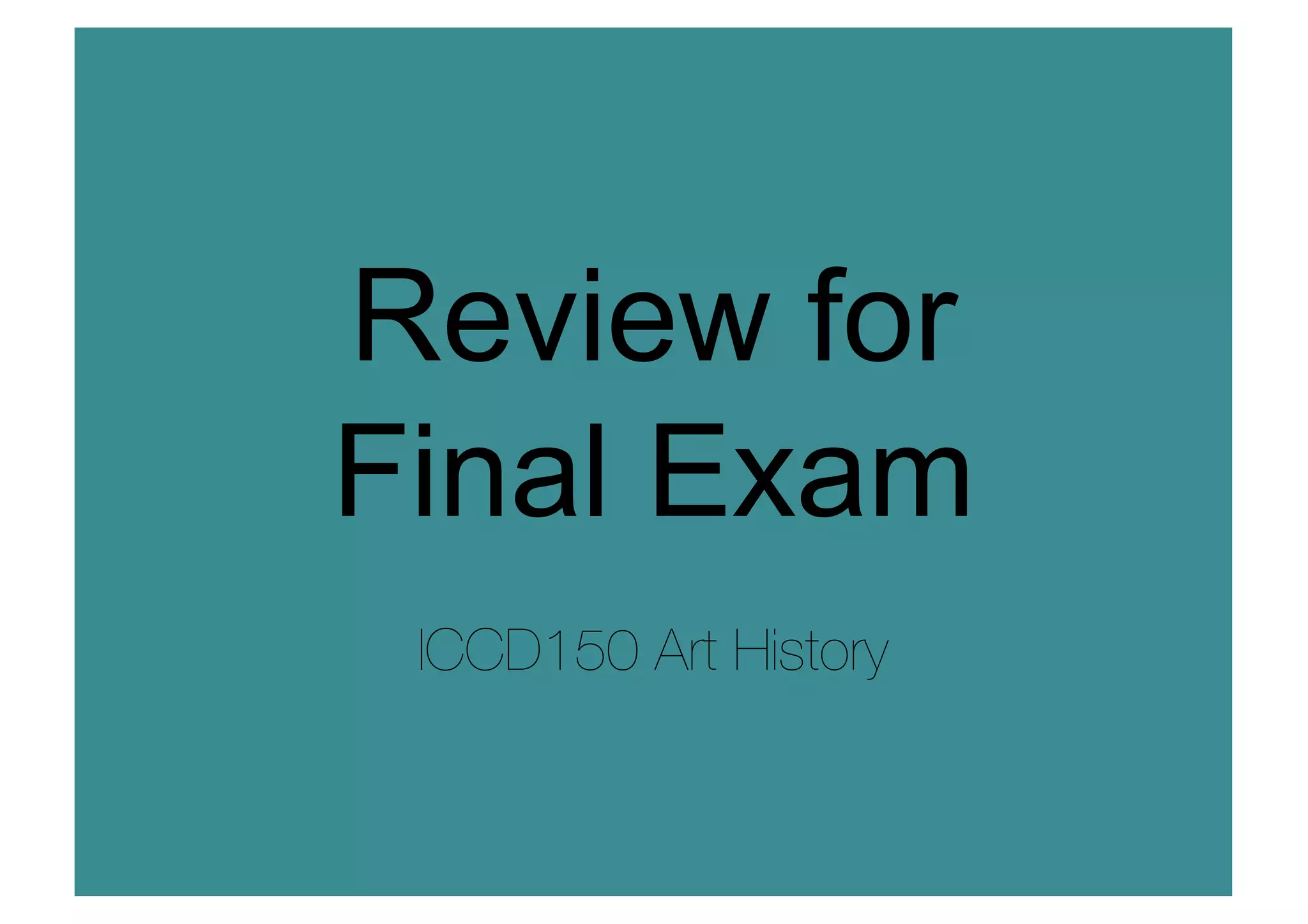 Self-Review for Final Exam | PPT