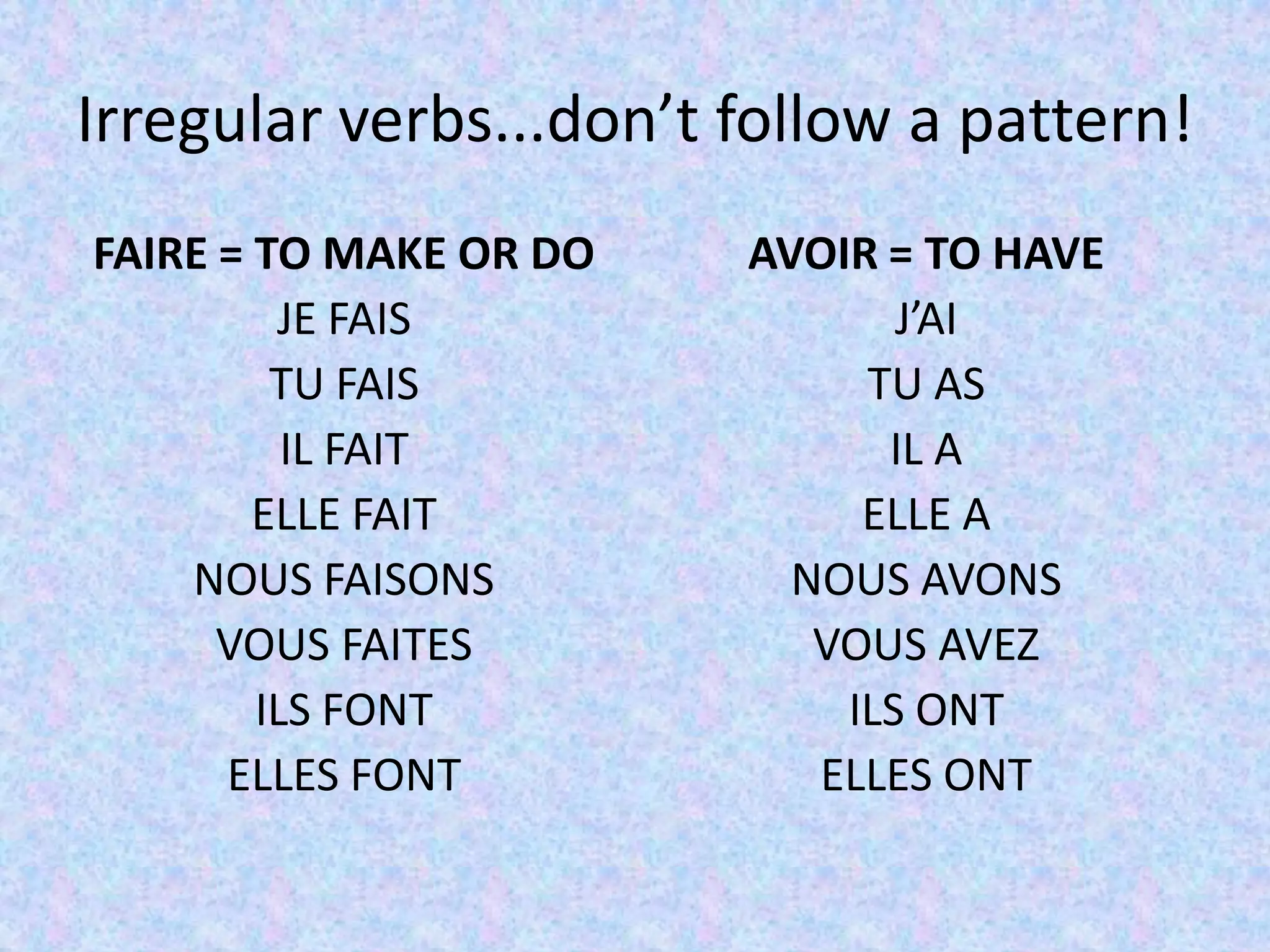 Review for final exam french 1 year long | PPT