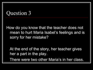 Review for my name is maria isabel | PPT