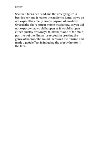 Review for short horror film | DOCX
