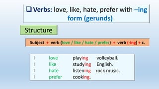 Review verb forms gerund and object pronouns | PPTX