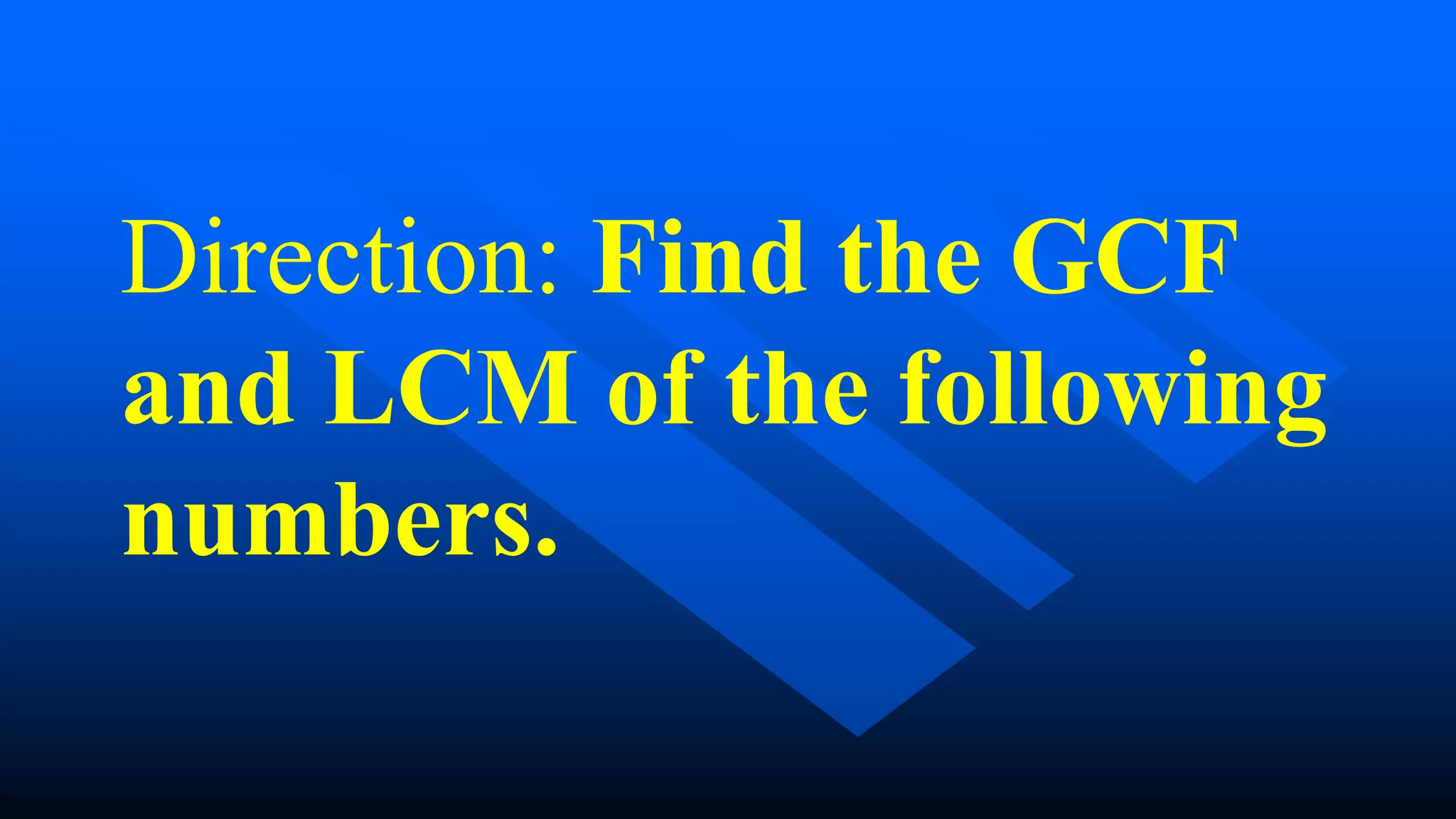 Review GCF and LCM | PPTX