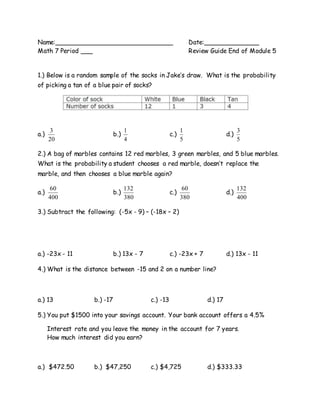Review guide end of mod 5 | DOCX | Physics | Science