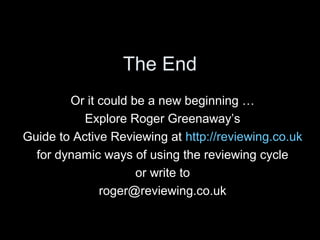 Active Reviewing Cycle: facts - feelings - findings - futures - freedom ...