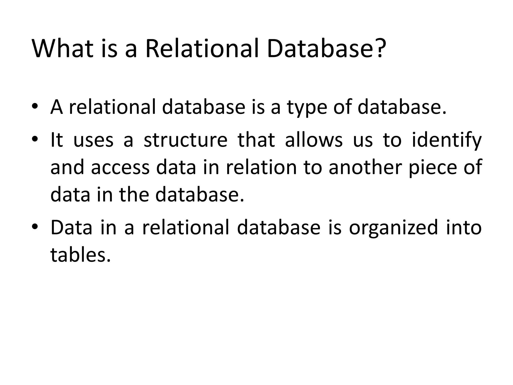 Reviewing basic concepts of relational database | PPT