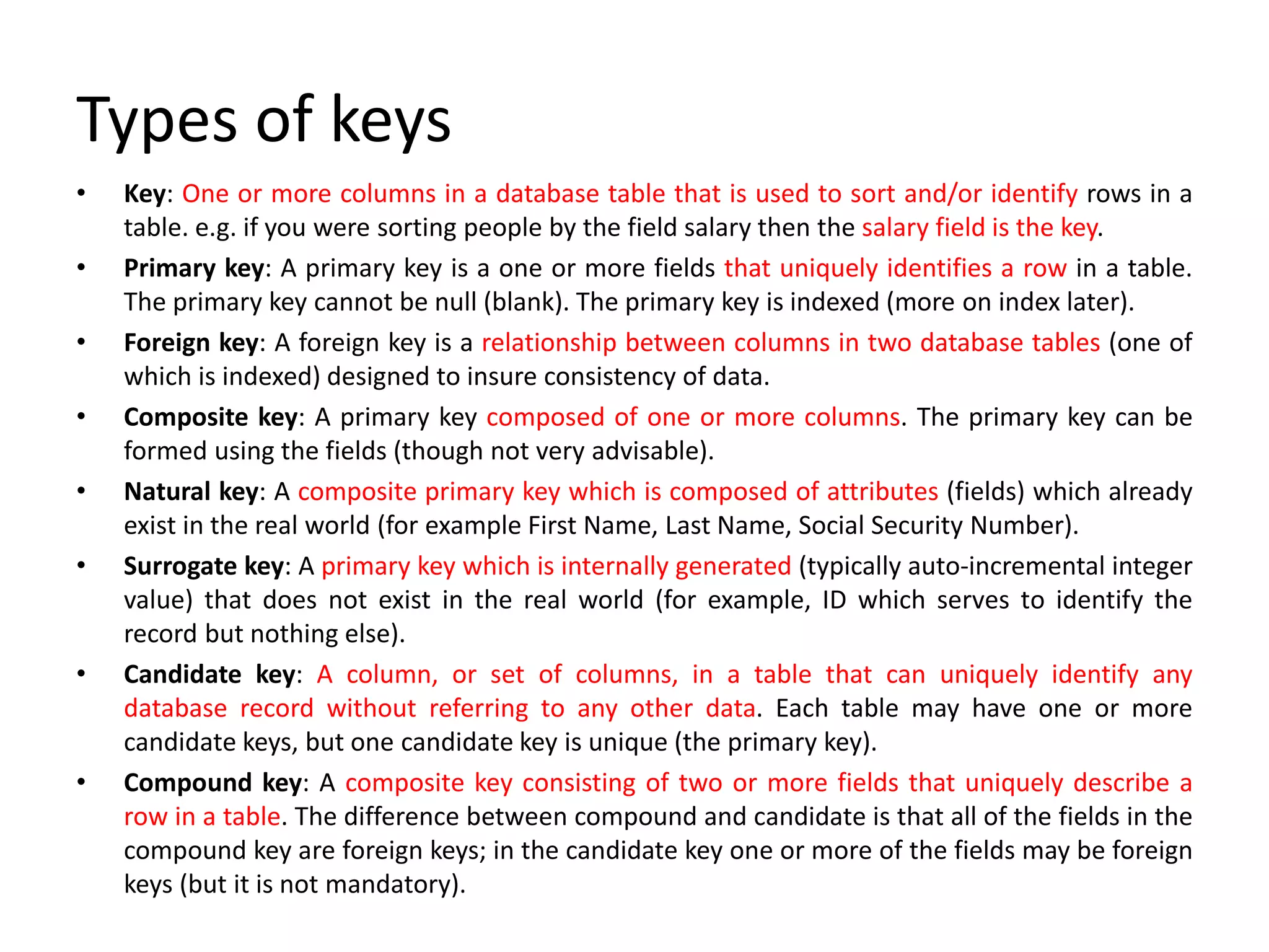 Reviewing basic concepts of relational database | PPT