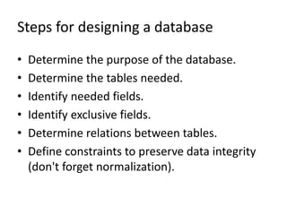 Reviewing basic concepts of relational database | PPT