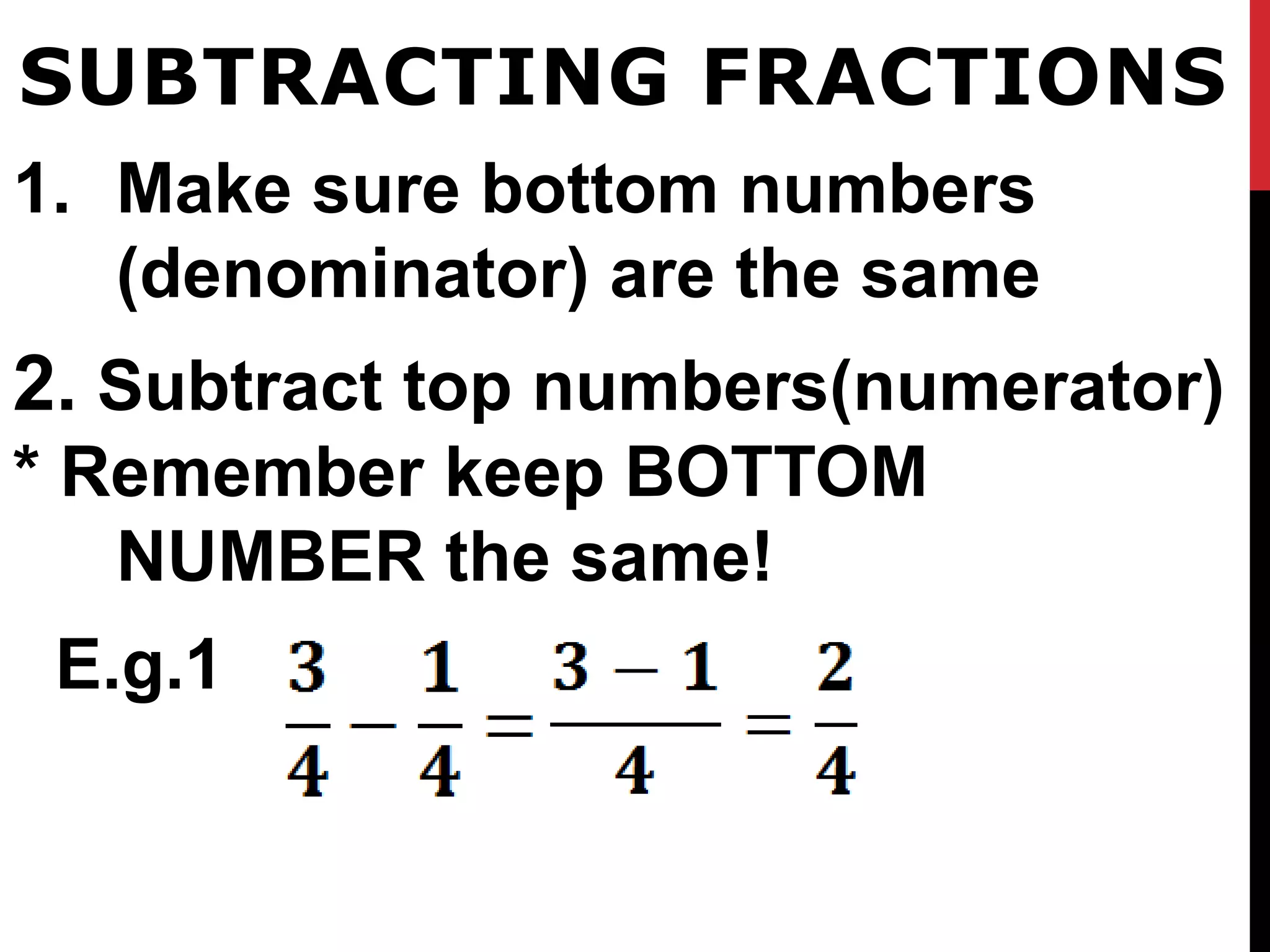 Reviewing fractions power point | PPTX