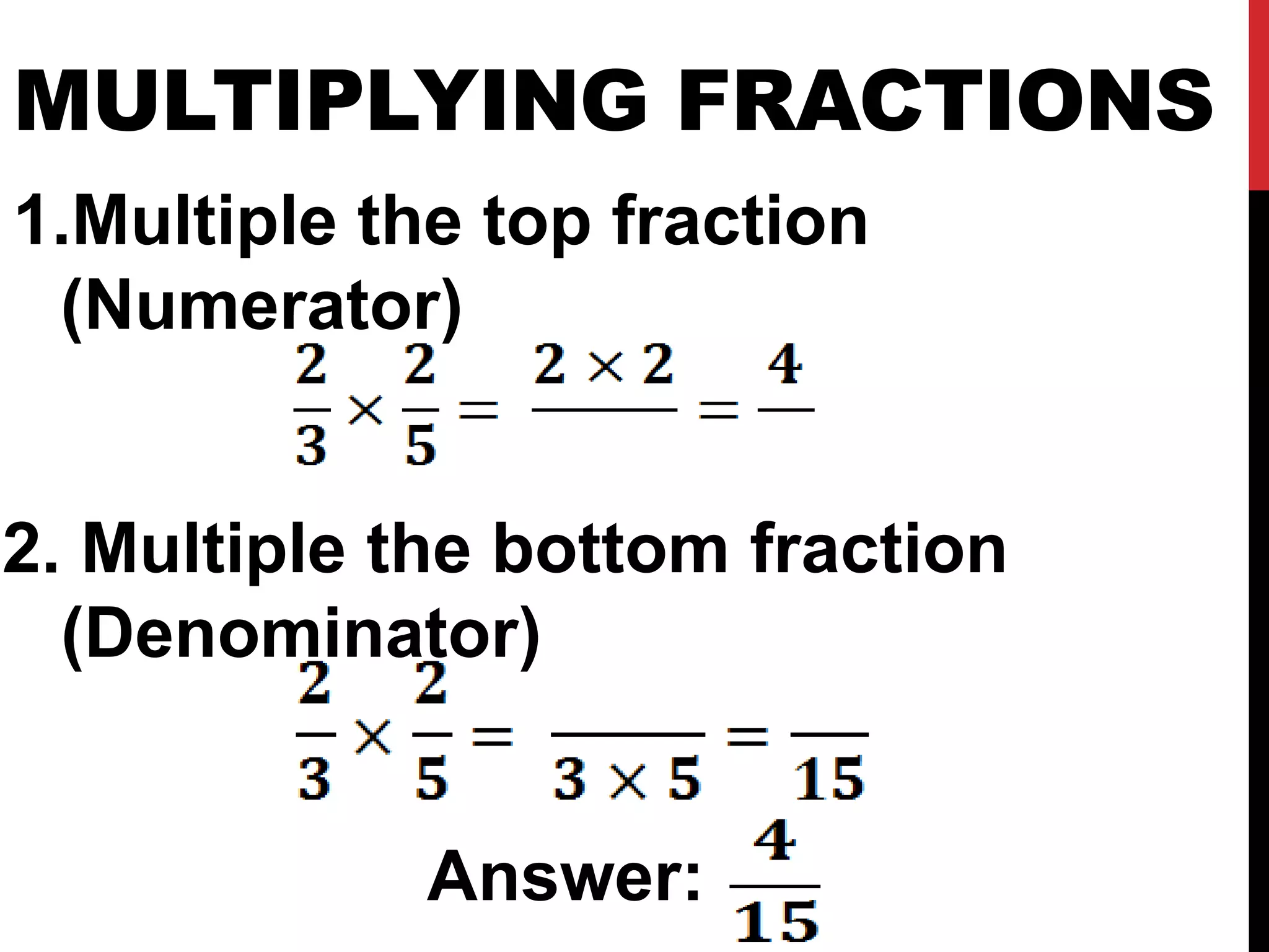 Reviewing fractions power point | PPTX