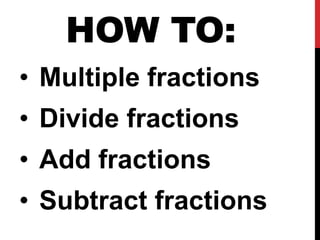 Reviewing fractions power point | PPTX
